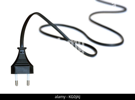Electric plug and long cable. White background Stock Photo - Alamy