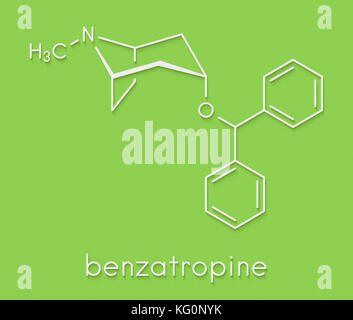 Benzatropine (benztropine) anticholinergic drug molecule. Used in ...