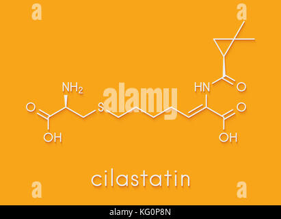 Cilastatin molecule. Dehydropeptidase inhibitor that blocks breakdown ...