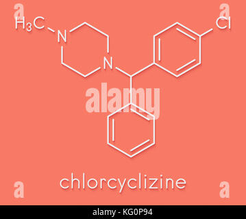 Chlorcyclizine antihistamine drug molecule. Used in treatment of ...