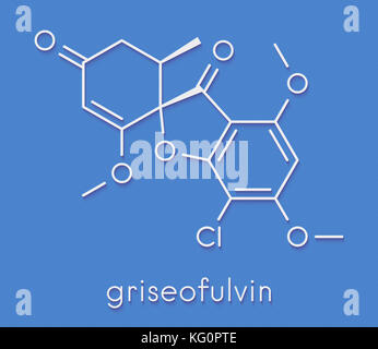 Griseofulvin molecule. It is antifungal antibiotic, used for treatment ...
