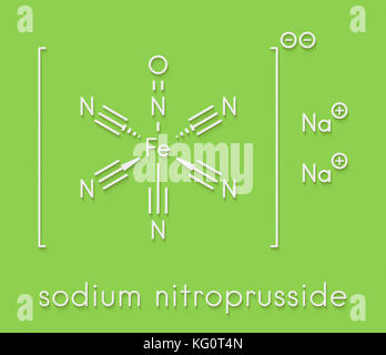 Sodium nitroprusside (SNP) antihypertensive drug molecule Stylized ...