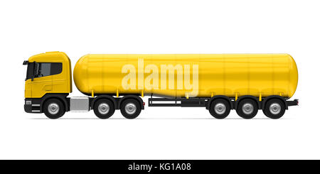 Yellow Fuel Tanker Truck Stock Photo - Alamy