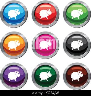 Tired farm lamb icon cartoon vector. Cute white sheep. Little funny ...
