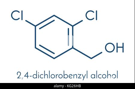 2,4-dichlorobenzyl alcohol antiseptic drug molecule. Used in lozenges ...