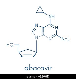 Skeletal formula of Abacavir. Drug chemical molecule Stock Vector Image ...
