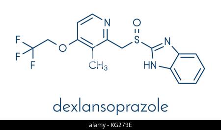 Dexlansoprazole gastric ulcer drug molecule (proton pump inhibitor ...