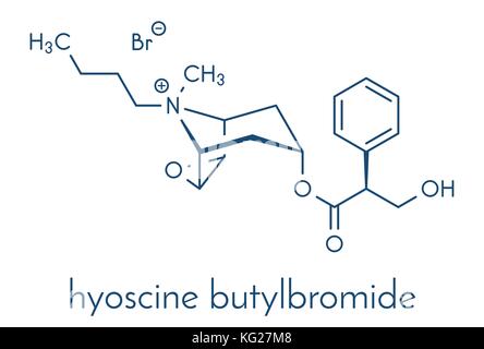 Skeletal formula of Hyoscine butylbromide. Drug chemical molecule Stock ...