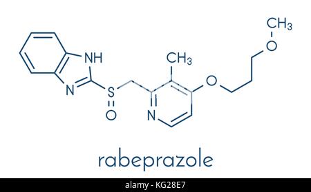Rabeprazole gastric ulcer drug molecule (proton pump inhibitor ...