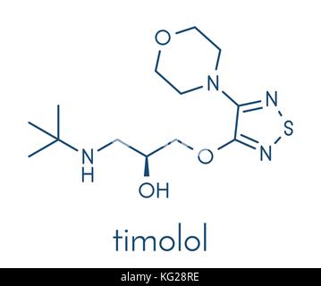Timolol beta-adrenergic receptor antagonist drug molecule. Used in ...