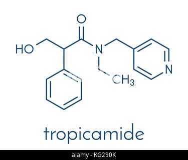 Tropicamide mydriatic eye drug molecule. Skeletal formula Stock Vector ...