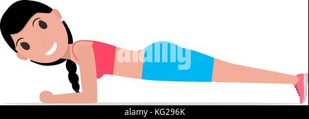 A girl plank exercise illustration Stock Vector Image & Art - Alamy
