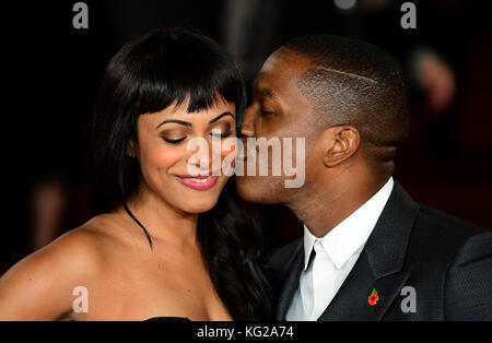 Leslie Odom Jr., left, and Nicolette Robinson arrive at the Oscars on ...