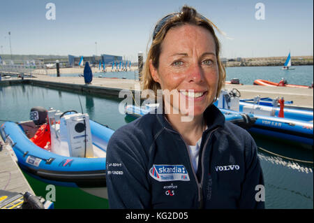 Paralympic sailor, Helena Lucas at the Weymouth & Portland National ...