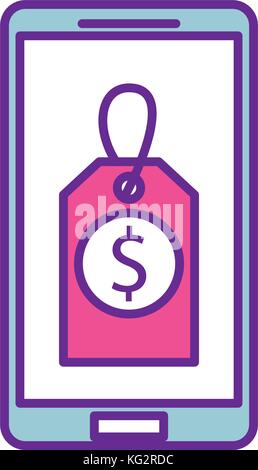 mobile phone price tag dollar symbol of money label retail discount ...