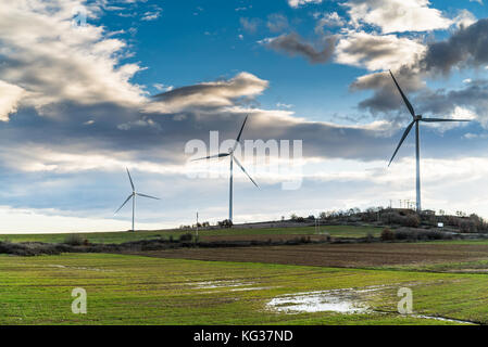 Wind Turbines, Under Beautiful Afternoon Sky Stock Photo - Alamy