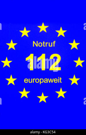 112, European emergency number of fire department and ambulance Stock ...