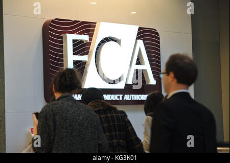 Financial Conduct Authority FCA London offices entrance to Canary Wharf ...