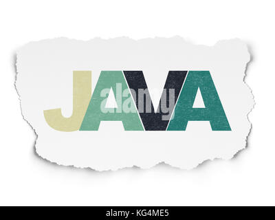 Database concept: Java on Torn Paper background Stock Photo - Alamy