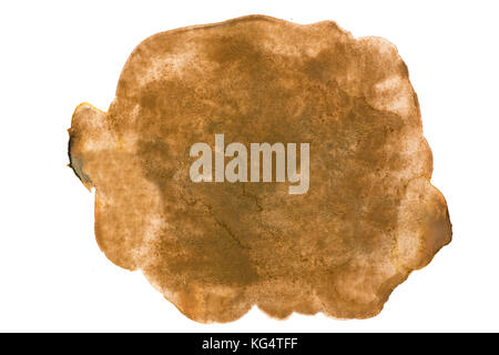 abstract watercolor brown ink blot splash watercolour isolated on white ...