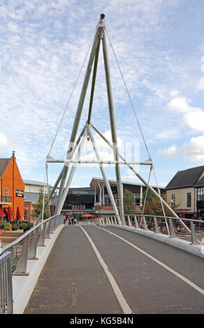 A view of the Novi Sad Friendship Bridge over the River Wensum at ...