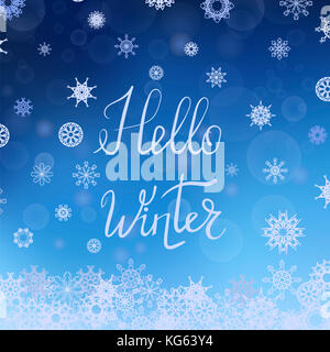 Hello Winter Typographic Poster Stock Photo - Alamy
