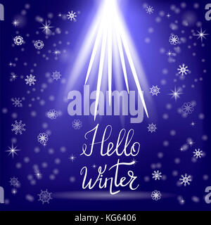 Hello Winter Typographic Poster Stock Photo - Alamy