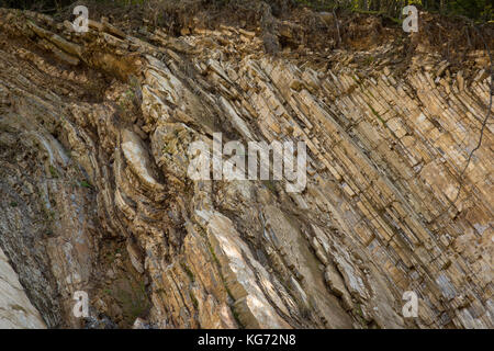 Geological structure of Carpathian Flysch in bieszczady mountains Stock ...