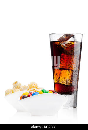 Popcorn background close-up. Assorted popcorn in a movie theater behind ...