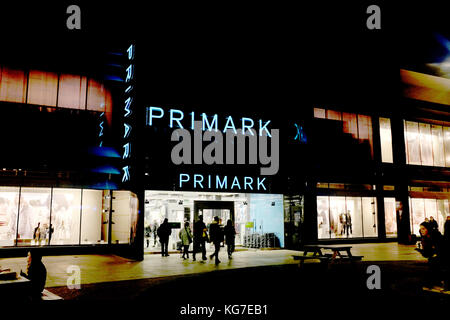 Primark budget clothes shop exterior store sign logo in Cwmbran, South ...