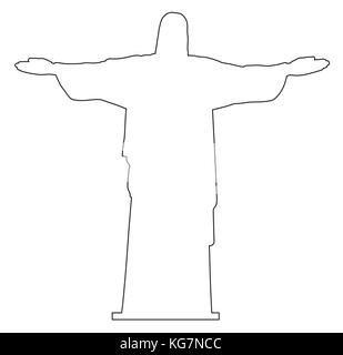 christ the redeemer statue vector silhouette Stock Vector Image & Art ...