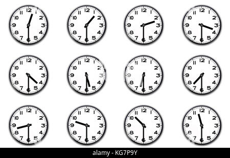 clocks indicating the half hour Stock Photo - Alamy