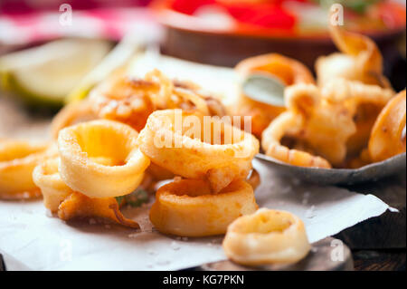 Fresh Fried Calamari. Mediterranean squid Stock Photo - Alamy
