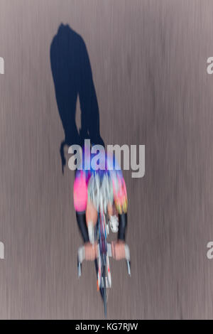 Road cycling cyclist speed overhead photo Stock Photo - Alamy