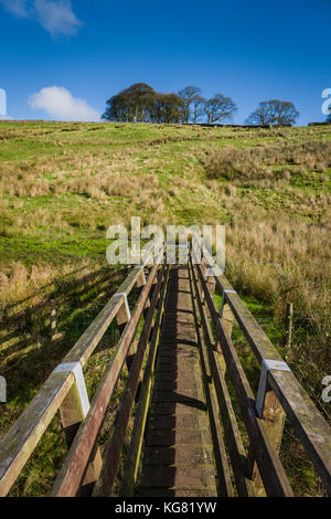 Walking route around Stocks Reservoir, Gisburn Forest, Lancashire, UK ...
