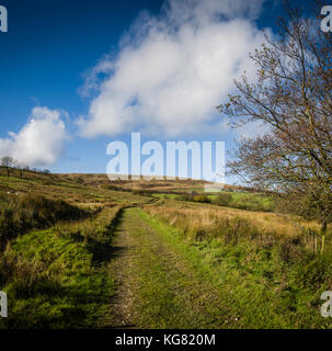 Walking route around Stocks Reservoir, Gisburn Forest, Lancashire, UK ...