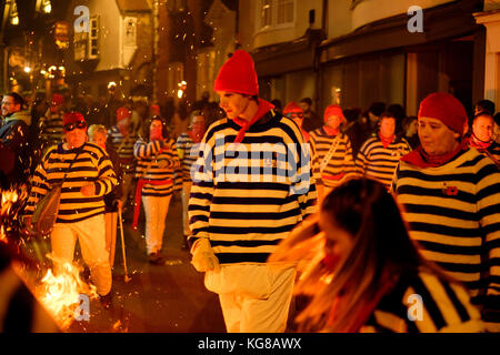 Lewes, UK - 4 November 2017: Participants from Borough Bonfire Society ...