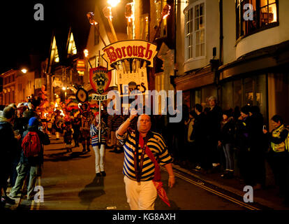 Lewes, UK - 4 November 2017: Participants from Borough Bonfire Society ...