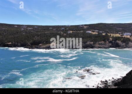 Waves breaking against the cliffs, Logy Bay-Middle Cove-Outer Cove ...