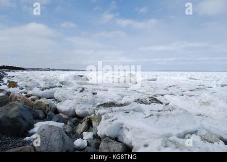 Pack Ice in the bay, Conception Bay South, Newfoundland Labrador Stock ...