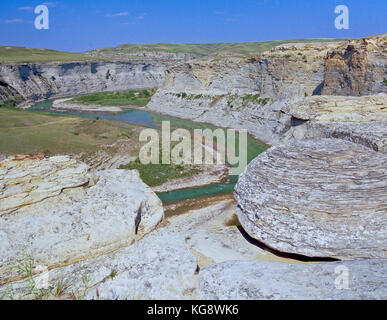 The Two Medicine River at Rock City near Valier, Montana, USA Stock ...