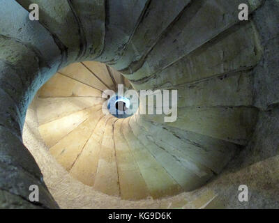 spiral staircase in the medieval castle of Chillon Stock Photo - Alamy