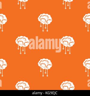 Sensors on human brain pattern vector seamless blue Stock Vector Image ...