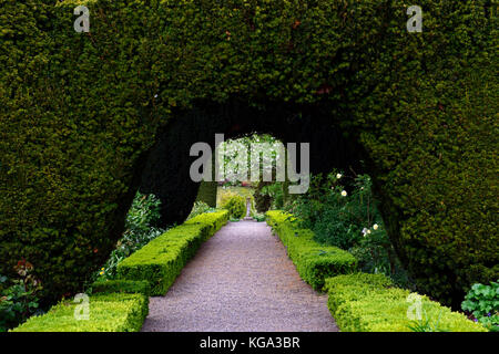 Yew arch, topiary, box hedge,frame, view, formal gardens, garden design ...