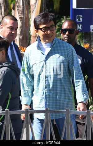 Jackie Chan makes an appearance on entertainment news show 'Extra' at ...