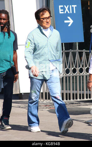 Jackie Chan makes an appearance on entertainment news show 'Extra' at ...