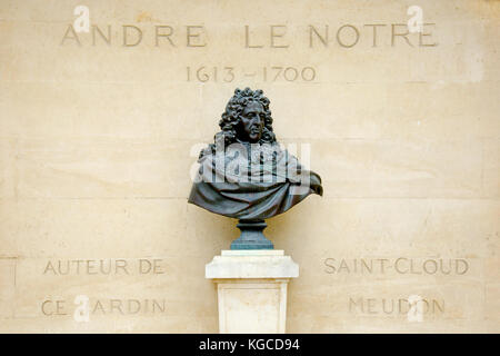 Bronze bust of Andre le Notre designer and landscape architect of ...