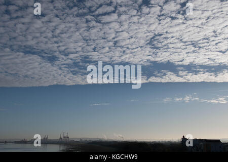 Altocumulus clouds symbols of settled weather Stock Photo - Alamy