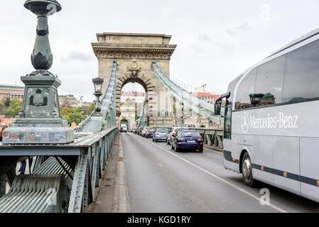 The Chain Bridge Szechenyi Lanchid in Budapest. Budapest Hungary Stock ...