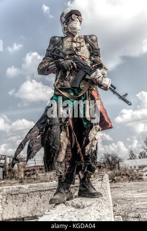 Post apocalyptic survivor creature with homemade weapons Stock Photo ...